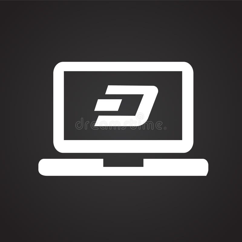 Dash Coin Computer on Black Background Stock Vector - Illustration of ...