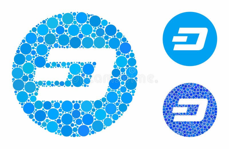 Dash Coin Mosaic Icon of Round Dots Stock Vector - Illustration of ...