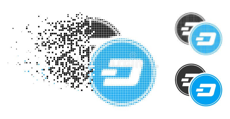 Decomposed Dot Halftone Dash Coins Icon Stock Vector - Illustration of ...