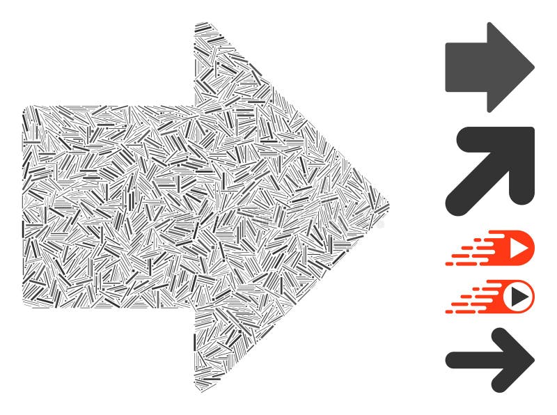 Dash Collage Arrow Right stock illustration. Illustration of pictogram ...