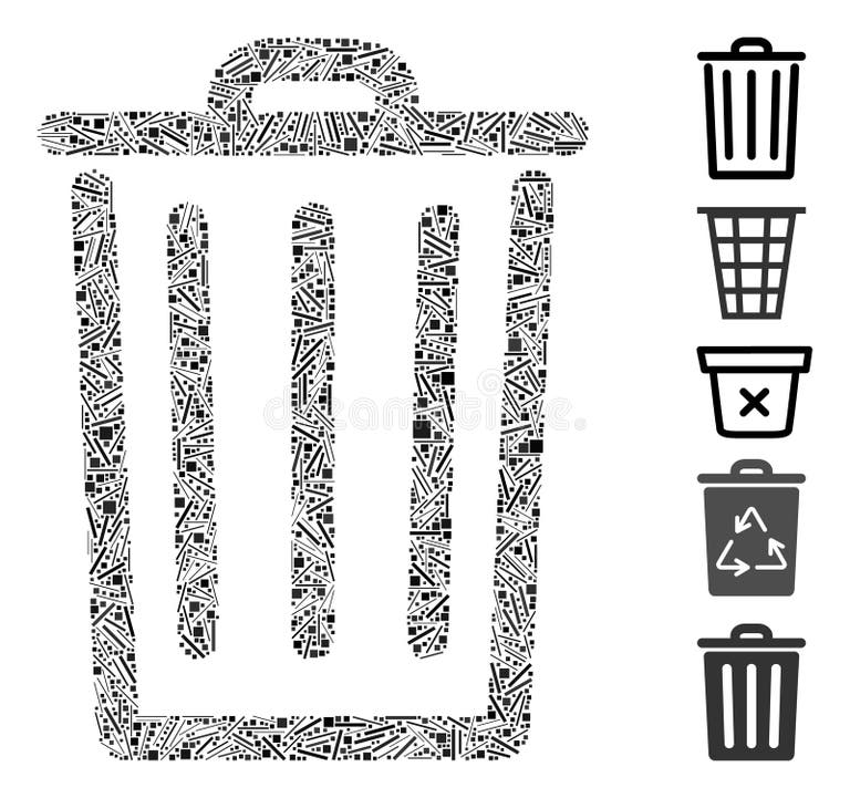 Dash Collage Bin Icon stock illustration. Illustration of garbage ...