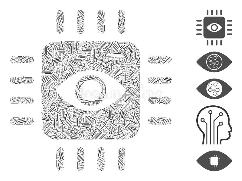 Dash Collage Bionic Eye Processor Icon Stock Illustration - Illustration of electric, composed ...
