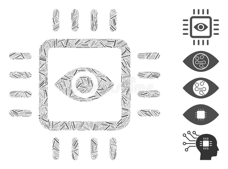 Dash Collage Bionic Vision Chip Icon Stock Illustration - Illustration ...