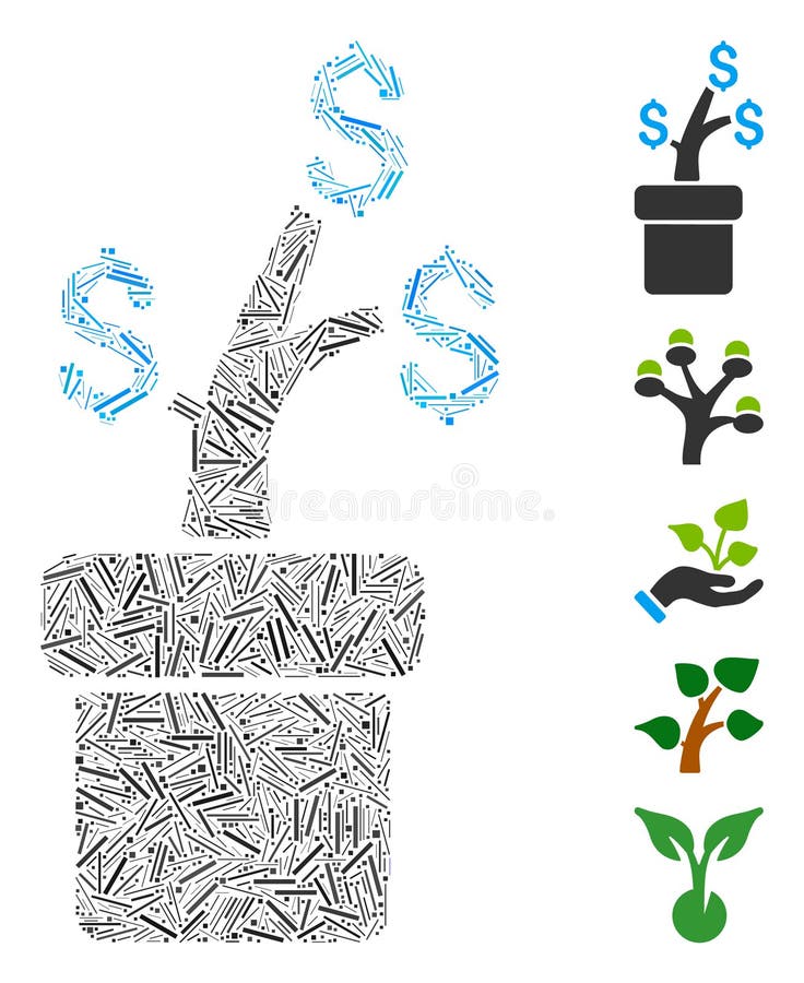 Dash Collage Business Project Plant Icon Stock Illustration ...