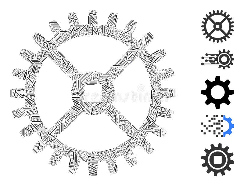 Dash Collage Clock Gear Icon Stock Illustration - Illustration of ...