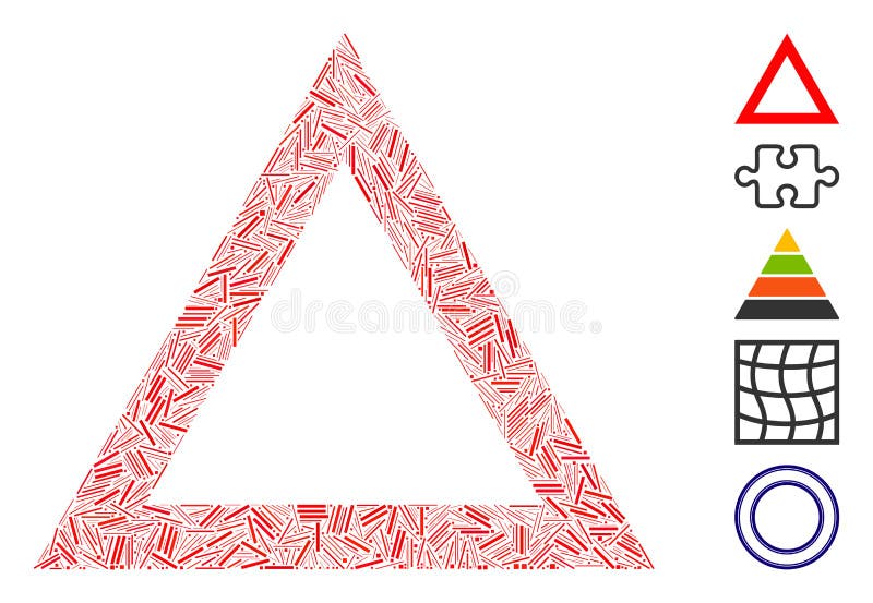 Dash Collage Contour Triangle Icon Stock Illustration - Illustration of ...