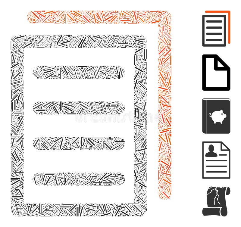 Dash Collage Copy Document Icon Stock Illustration - Illustration of ...