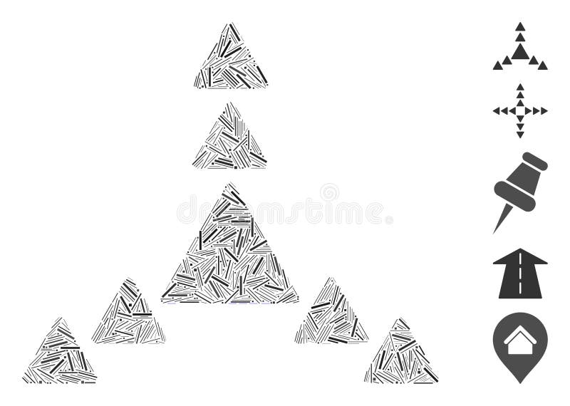 Dash Collage Direction Triangles Icon Stock Illustration - Illustration ...