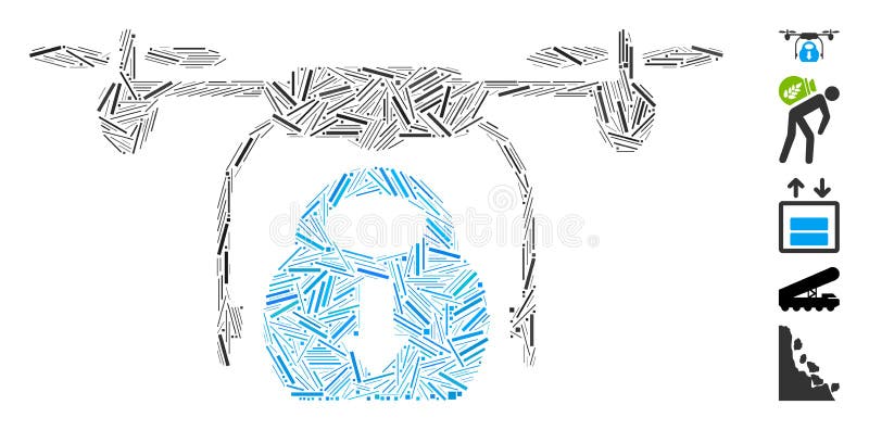 Dash Collage Drone Drop Cargo Icon Stock Illustration - Illustration of ...