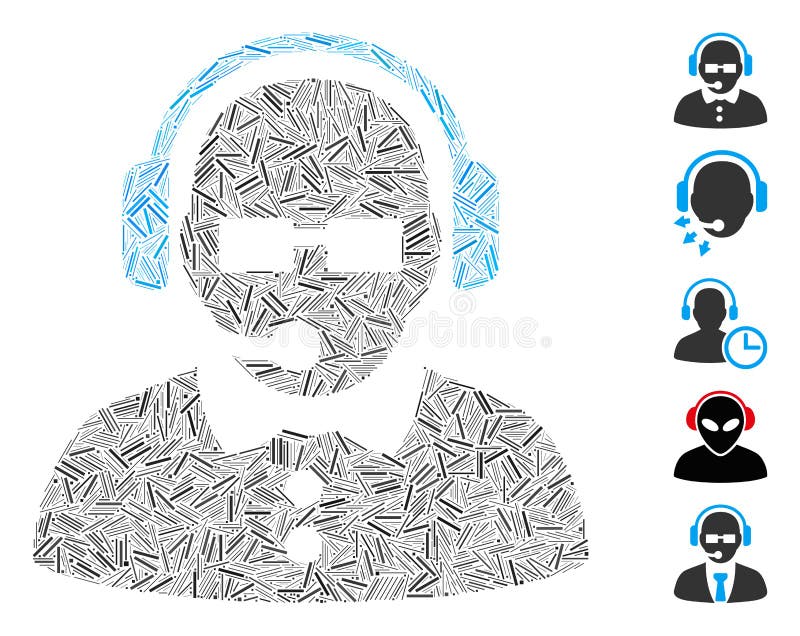 Dash Collage Female Operator Icon Stock Illustration - Illustration of ...