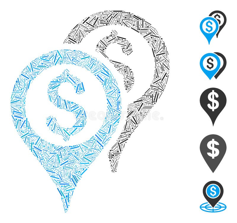 Dash Collage Financial Map Pointers Icon Stock Illustration ...
