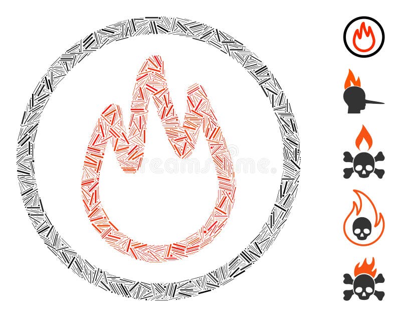 Dash Collage Fire Icon stock illustration. Illustration of abstraction ...