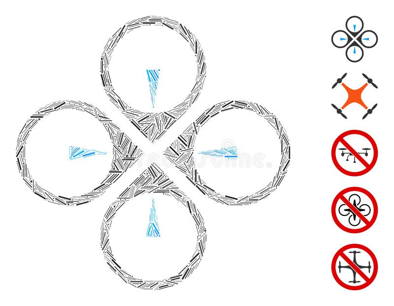 Dash Collage Fly Drone Icon Stock Illustration - Illustration of ...