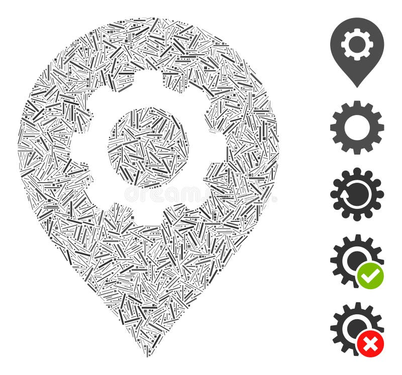 Dash Collage Gear Factory Marker Icon Stock Illustration - Illustration ...