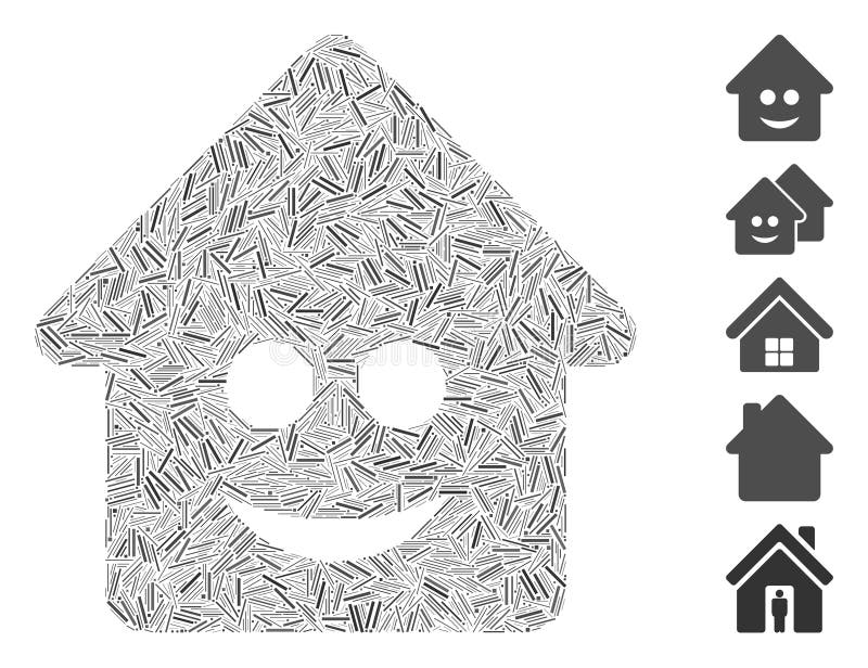 Dash Collage Happy Home Icon Stock Illustration Illustration Of Line