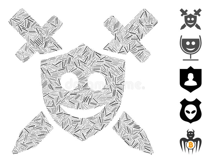 Dash Collage Happy Shield Icon Stock Illustration - Illustration of ...