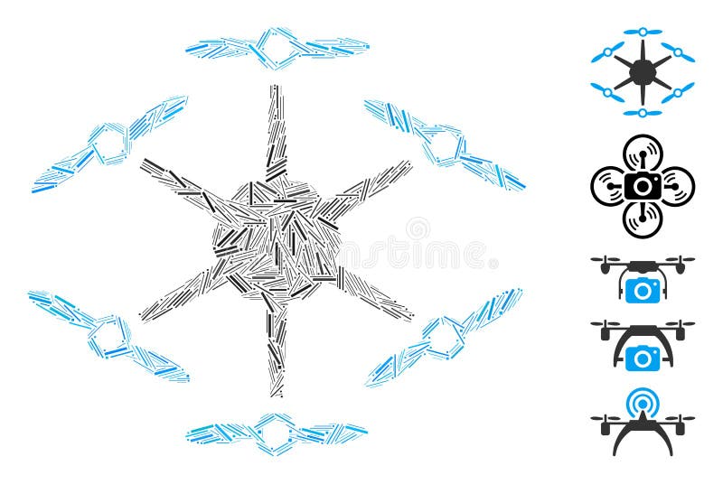 Dash Collage Hexacopter Icon Stock Illustration - Illustration of ...