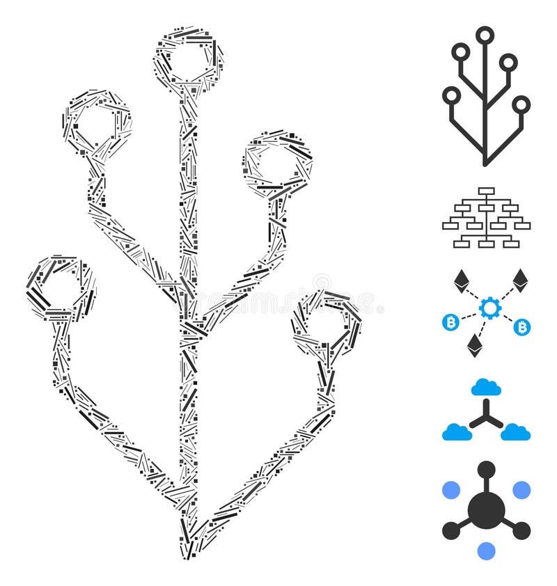 Dash Collage Hi-Tech Tree Icon Stock Illustration - Illustration of ...