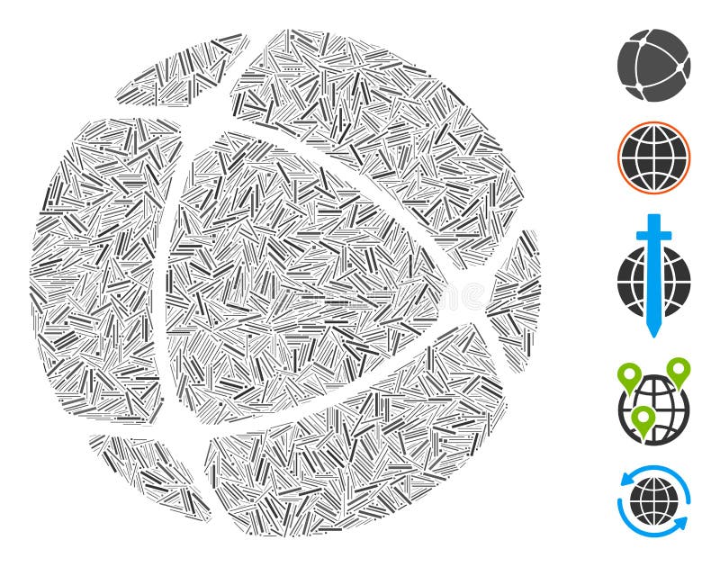 Dash Collage Internet Sphere Icon Stock Illustration - Illustration of ...