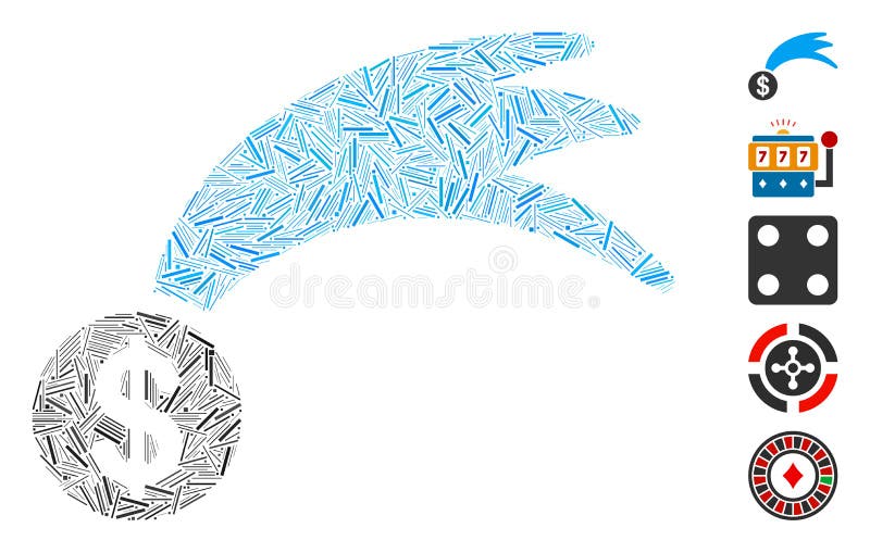 Dash Collage Lucky Falling Dollar Icon Stock Illustration ...