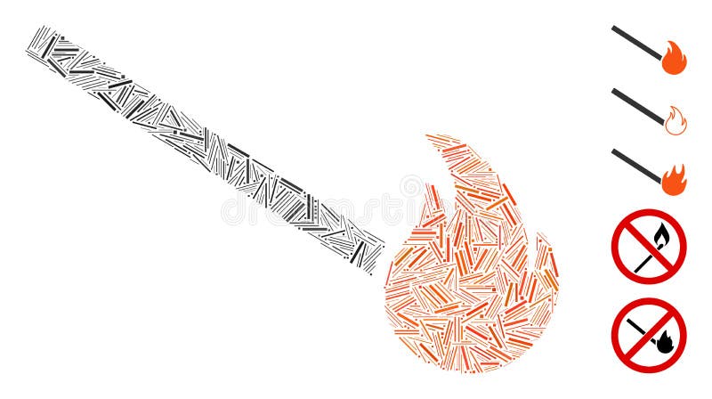 Dash Collage Match Fire Icon Stock Illustration - Illustration of heat ...