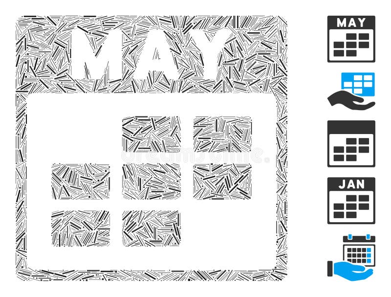 Dash Collage May Calendar Grid Icon Stock Illustration - Illustration ...