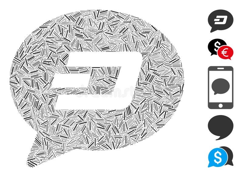 Dash Collage Dash Message Balloon Icon Stock Illustration ...