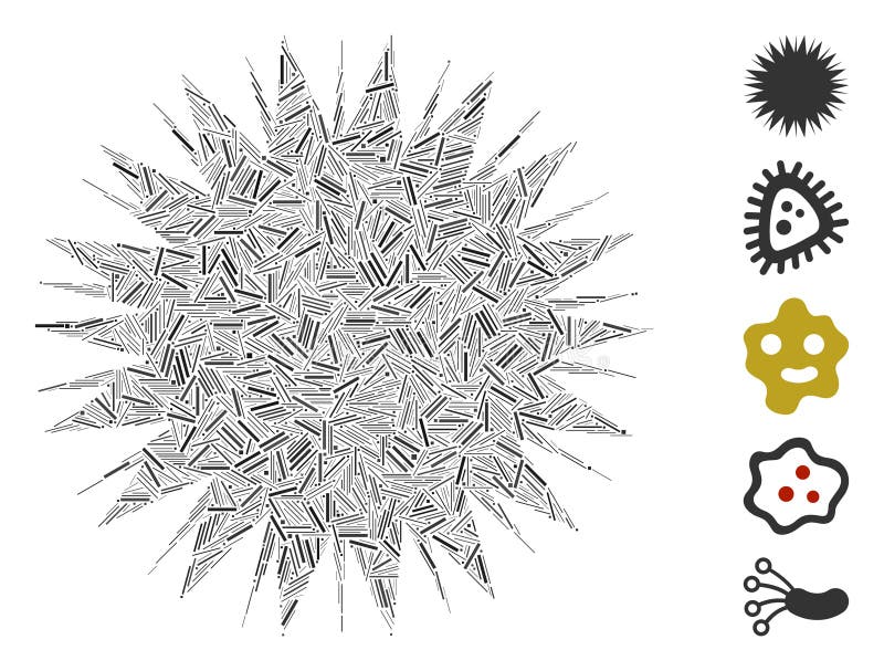 Dash Collage Microbe Spore Icon Stock Illustration - Illustration of ...