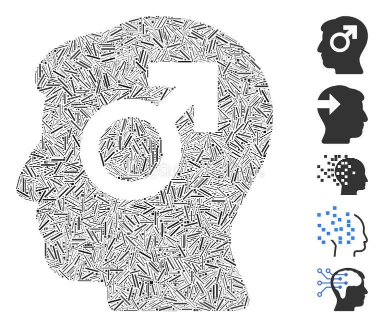 Dash Collage Mind Potency Icon Stock Illustration - Illustration of ...