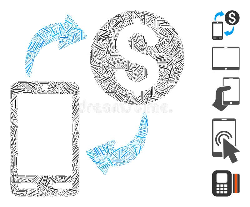 Dash Collage Mobile Banking Icon Stock Illustration - Illustration of ...