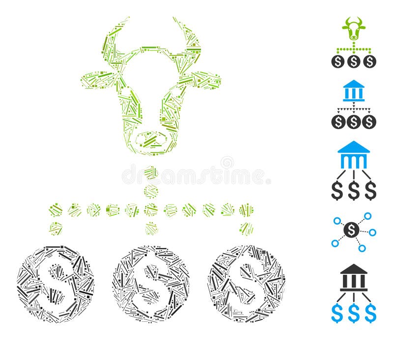 Dash Collage Money Cattle Relations Icon Stock Illustration ...