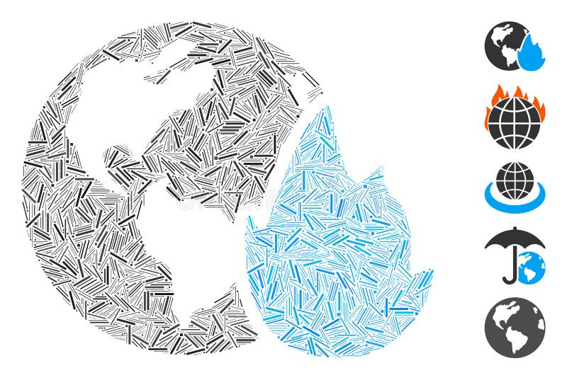 Dash Collage Planet Flame Icon Stock Illustration - Illustration of ...