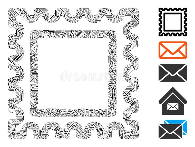 Dash Collage Postal Mark Icon Stock Illustration - Illustration of ...