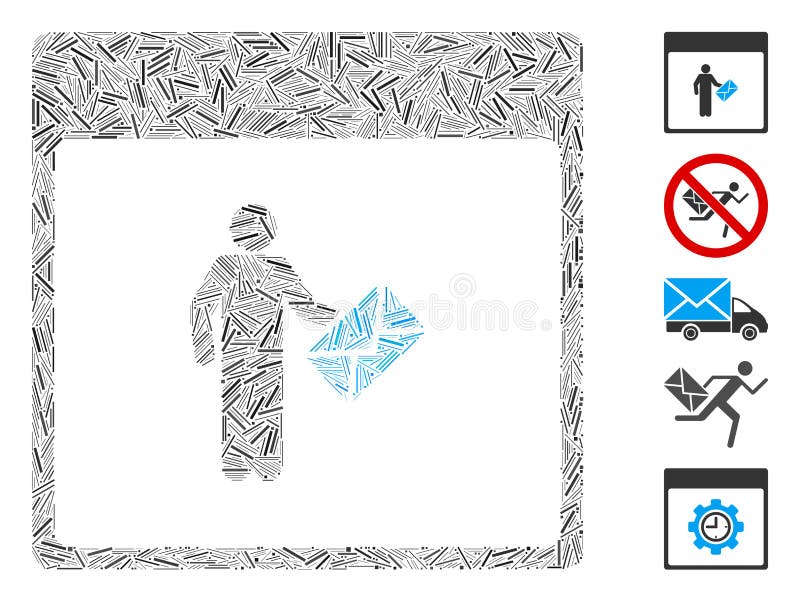 Dash Collage Postman Calendar Page Icon Stock Illustration ...