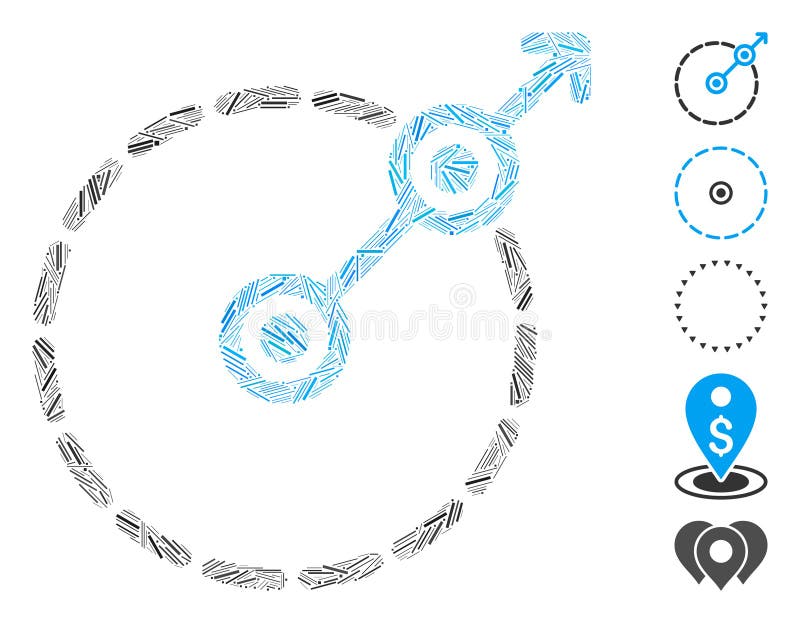 Dash Collage Round Area Exit Icon Stock Illustration - Illustration of ...