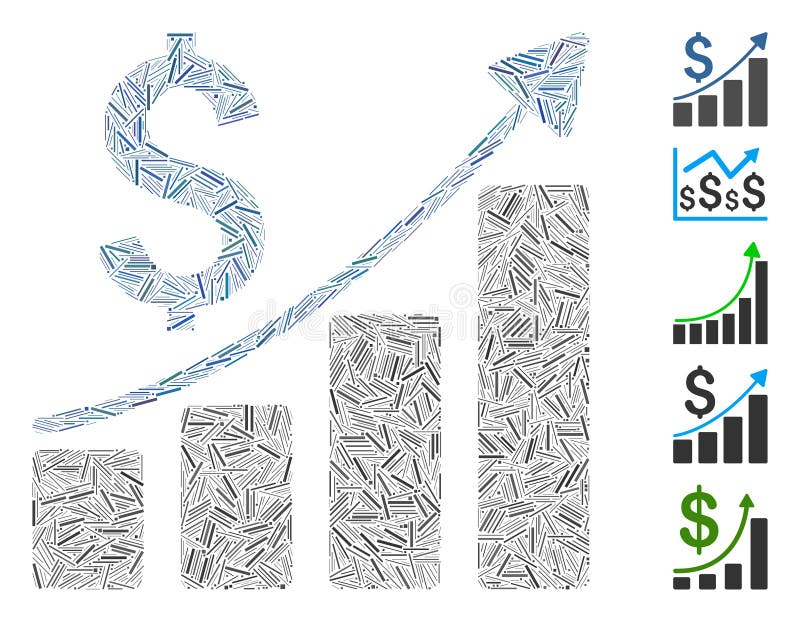 Dash Collage Sales Growth Chart Icon Stock Illustration - Illustration ...