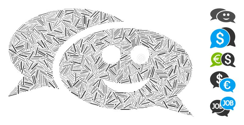 Dash Collage Smile Chat Messages Icon Stock Illustration - Illustration ...