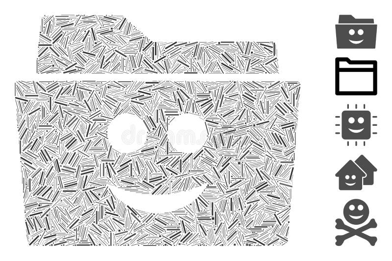 Dash Collage Smile Folder Icon Stock Illustration - Illustration of ...