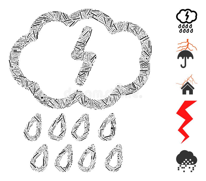 Lightning Storm Collage Stock Illustrations – 174 Lightning Storm ...