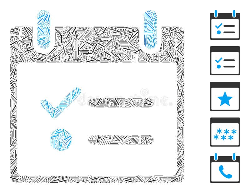 Dash Collage Todo List Calendar Day Icon Stock Illustration ...