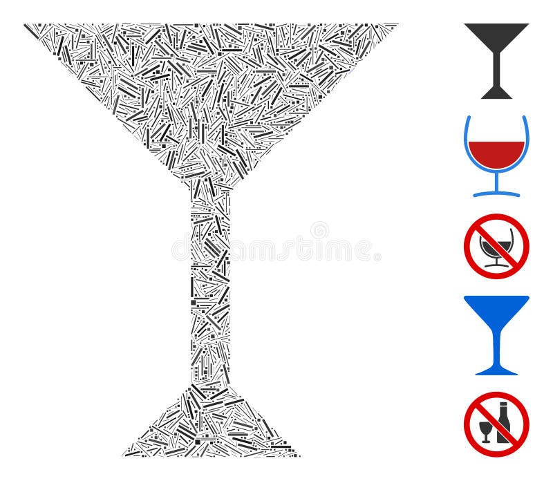 Dash Collage Wine Glass Icon Stock Illustration - Illustration of ...