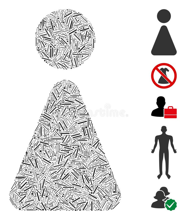 Dash Collage Woman Icon stock illustration. Illustration of gender ...