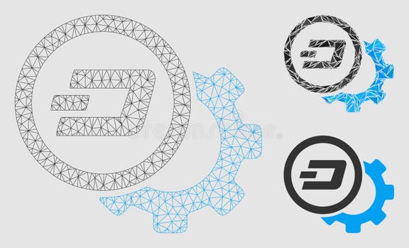 Dash Configuration Gear Vector Mesh 2D Model and Triangle Mosaic Icon ...