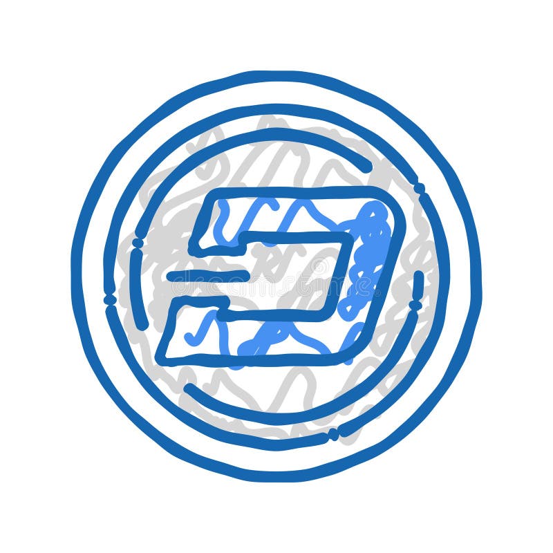 Dash Cryptocurrency Icon Doodle Illustration Stock Illustration ...