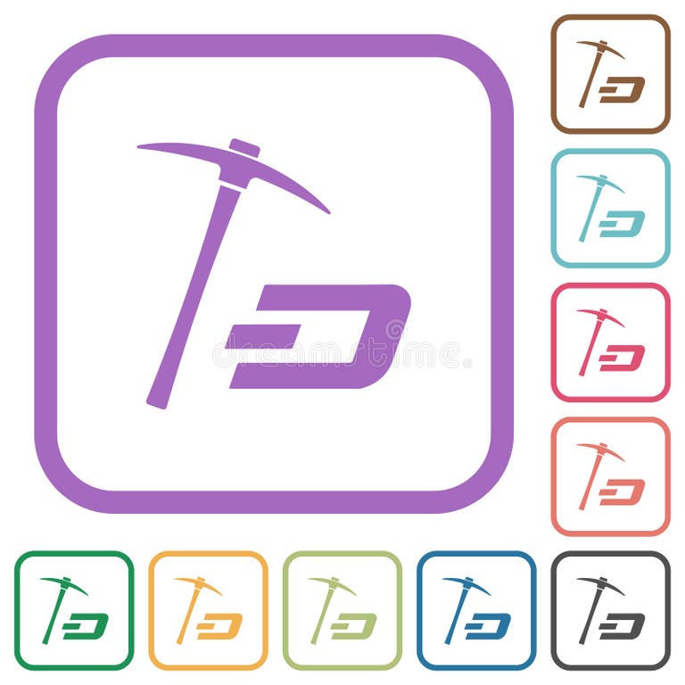 Dash Cryptocurrency Mining with Treasure Simple Icons Stock Vector ...