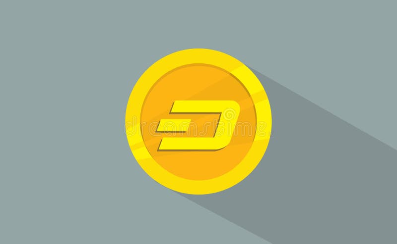 Dash Cryptocurrency Technology Icon Logo Flat Style Stock Illustration ...