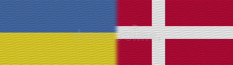 Dash, Drapeau De Texture De Tissu Du Danemark Et De L'ukraine ...