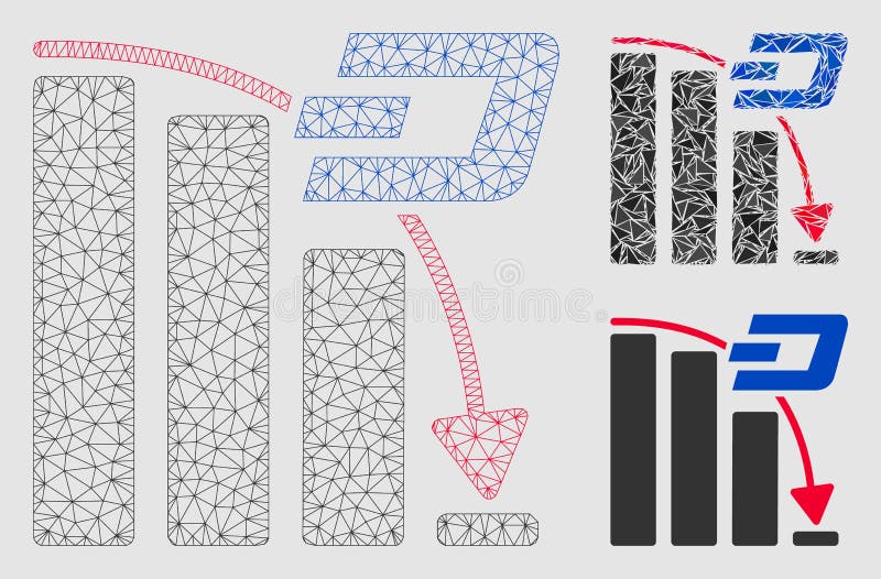 Dash Falling Acceleration Chart Mosaic Icon of Round Dots Stock ...