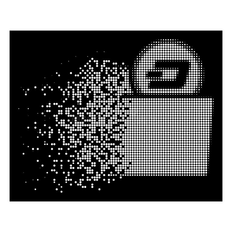 White Sparkle Pixel Halftone Dash Folder Icon Stock Vector ...