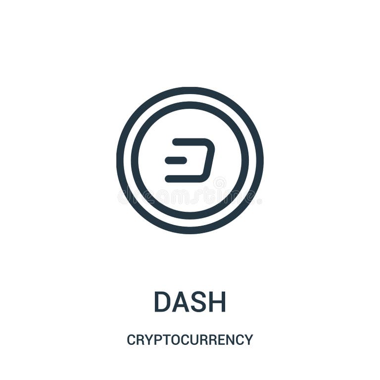 Dash Icon Vector from Cryptocurrency Collection. Thin Line Dash Outline ...